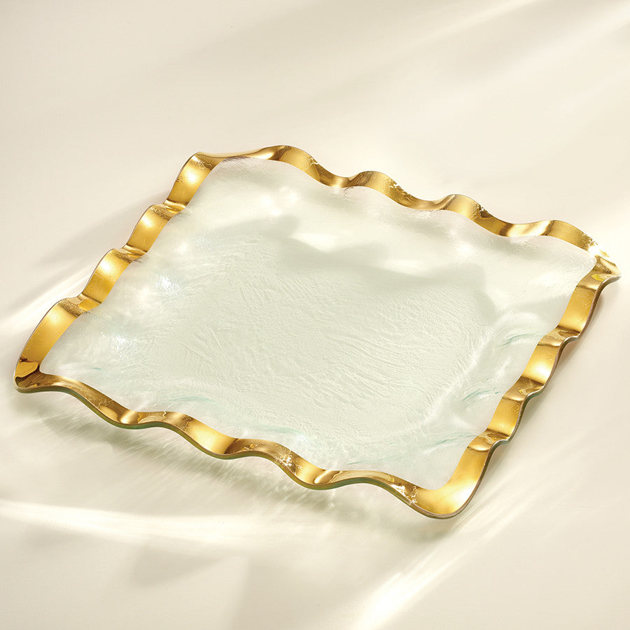 annieglass Ruffle Gold Dinnerware Collection – The Little House Shop