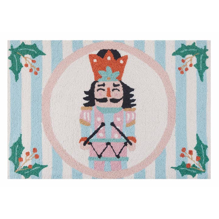 Holly Stripe Nutcracker Hook Rug – The Little House Shop