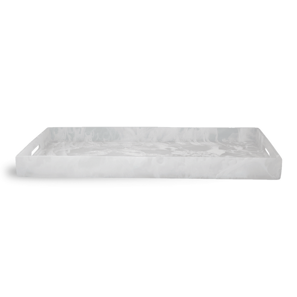 Rectangle Handled Tray, White Swirl – The Little House Shop