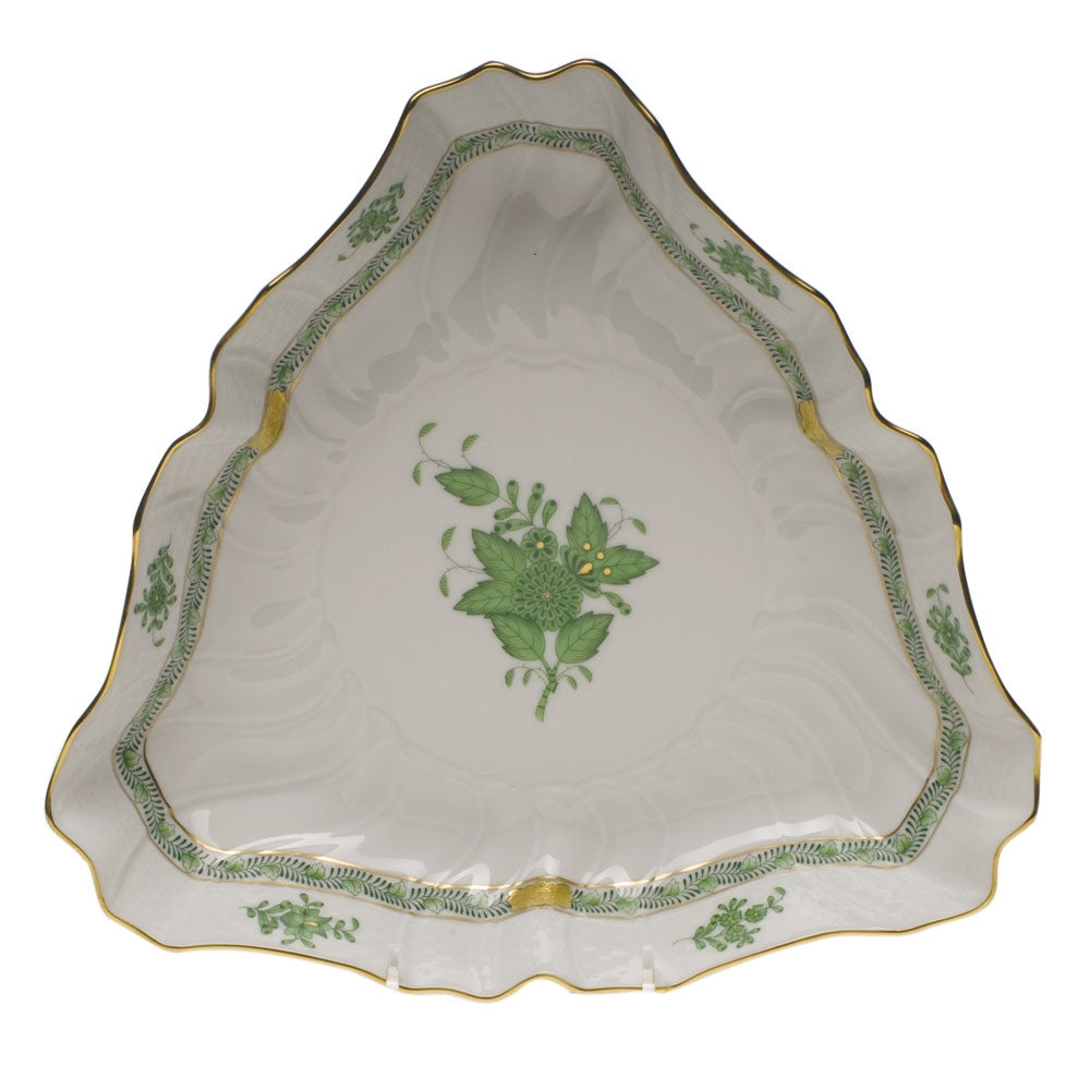 Herend Chinese Bou. Triangle Dish, Green – The Little House Shop